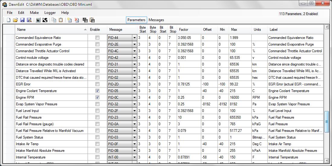 Diagnostic Vehicle Database HEM Data Diagnostic Vehicle Database HEM Data